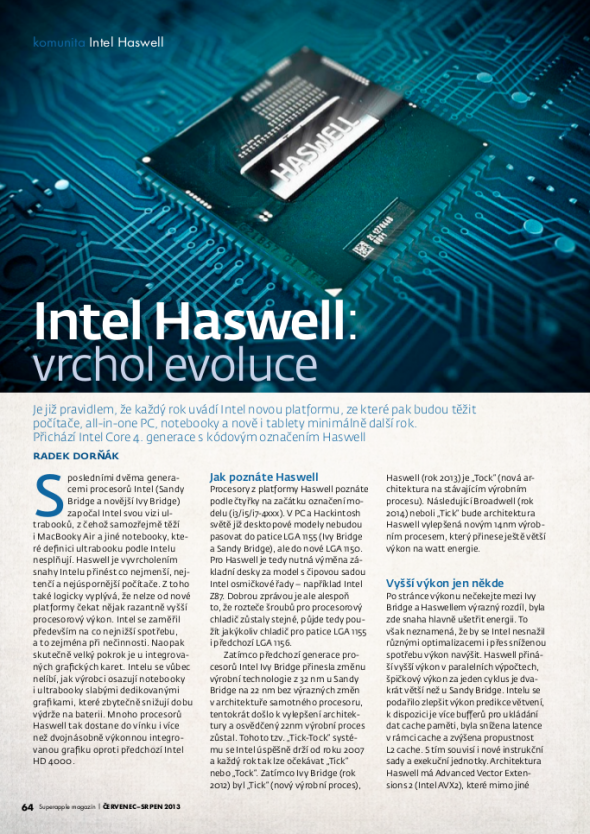 Intel Haswell: vrchol procesorové evoluce [Představení platformy]